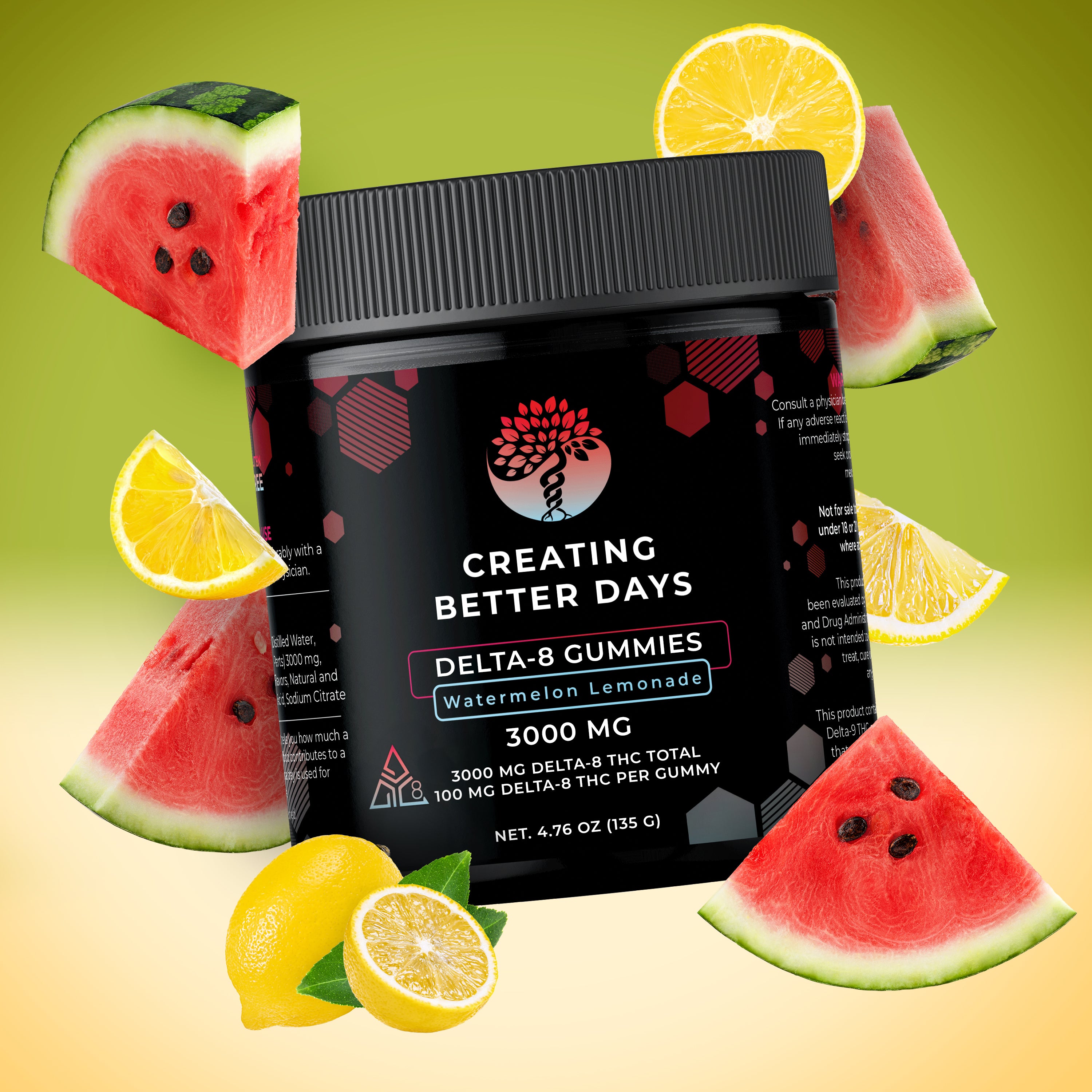 Buy Watermelon Lemonade Delta 8 Gummies 3000 MG Online